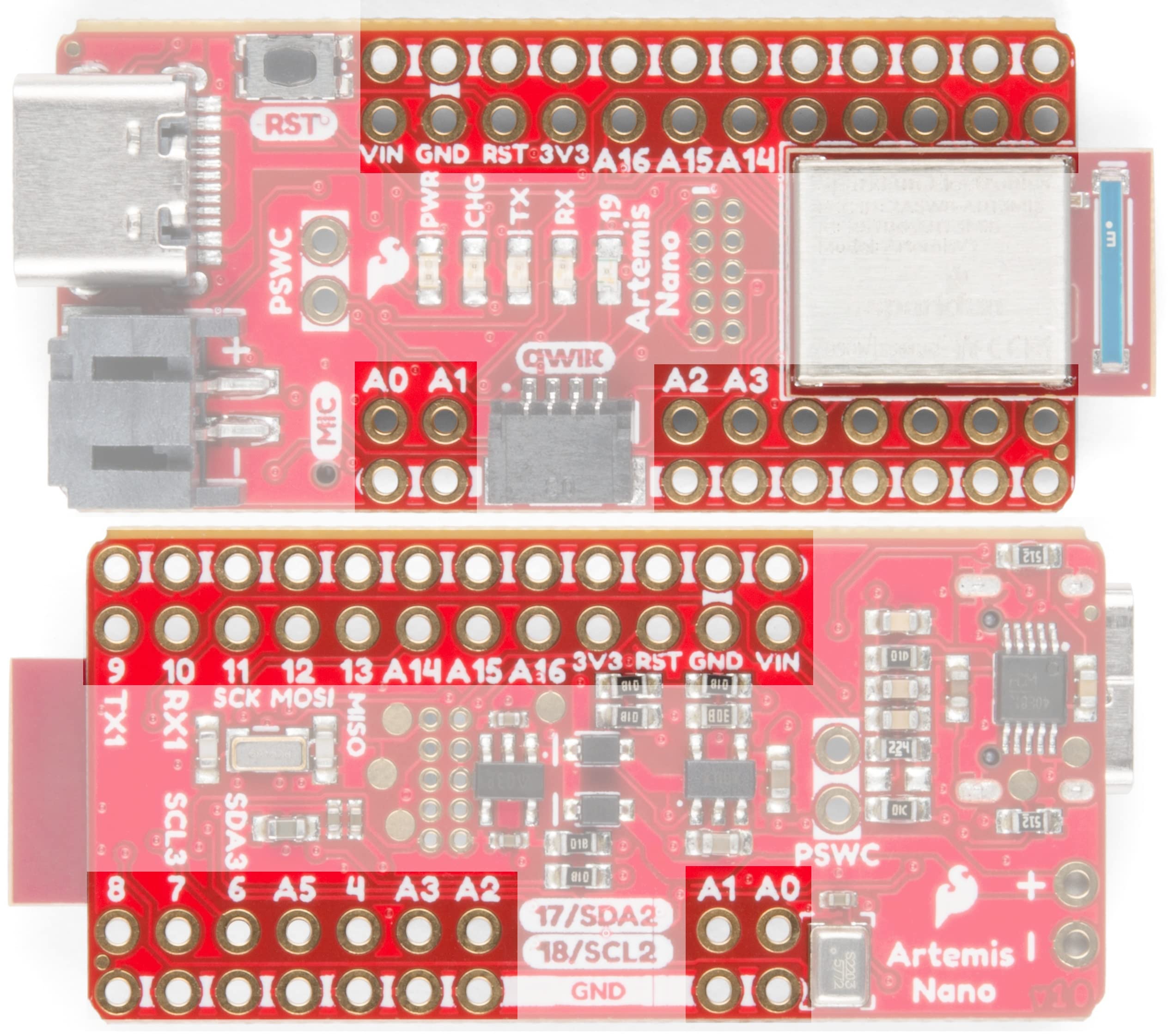 SparkFun RedBoard Artemis Nano Machine Learning Development Board Includes BLE 1 megabyte of Flash USB-C Qwiic I2C MEMS Microphone Compatible with Arduino IDE TenserFlow Models Small Footprint