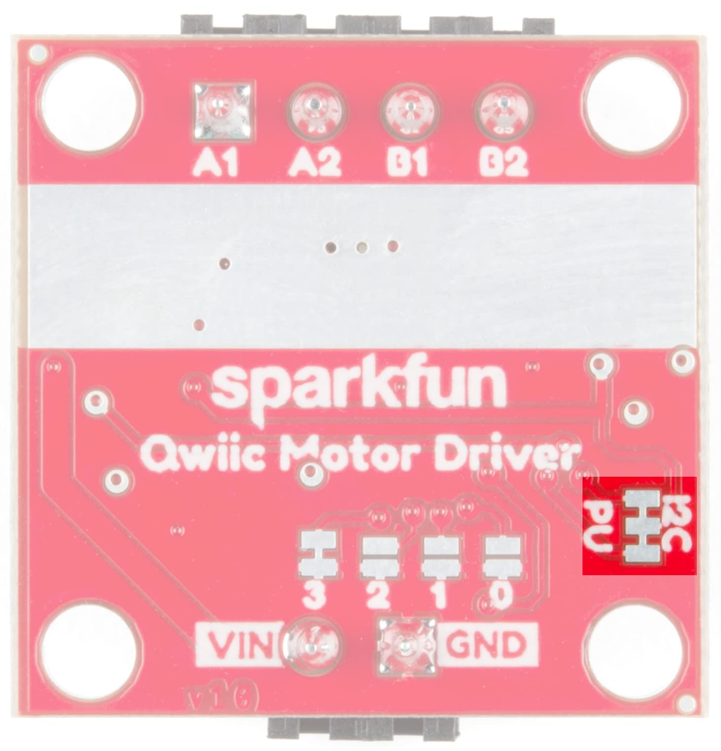 SparkFun Qwiic Motor Driver I2C Plug and Play Breakout No Soldering required to control small DC Motors 1.2A Steady state drive per channel 1.5A Peak 2 channels 127 levels of drive strength 3.3V Logic