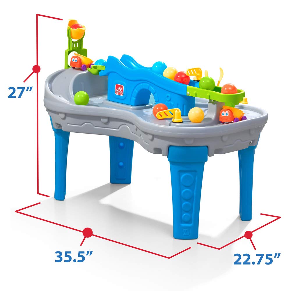 Step2 Ball Buddies Truckin' & Rollin' Play Table | STEM & Ball Toy for Toddlers | Kids Play Table with 12 Accessory Toys Included