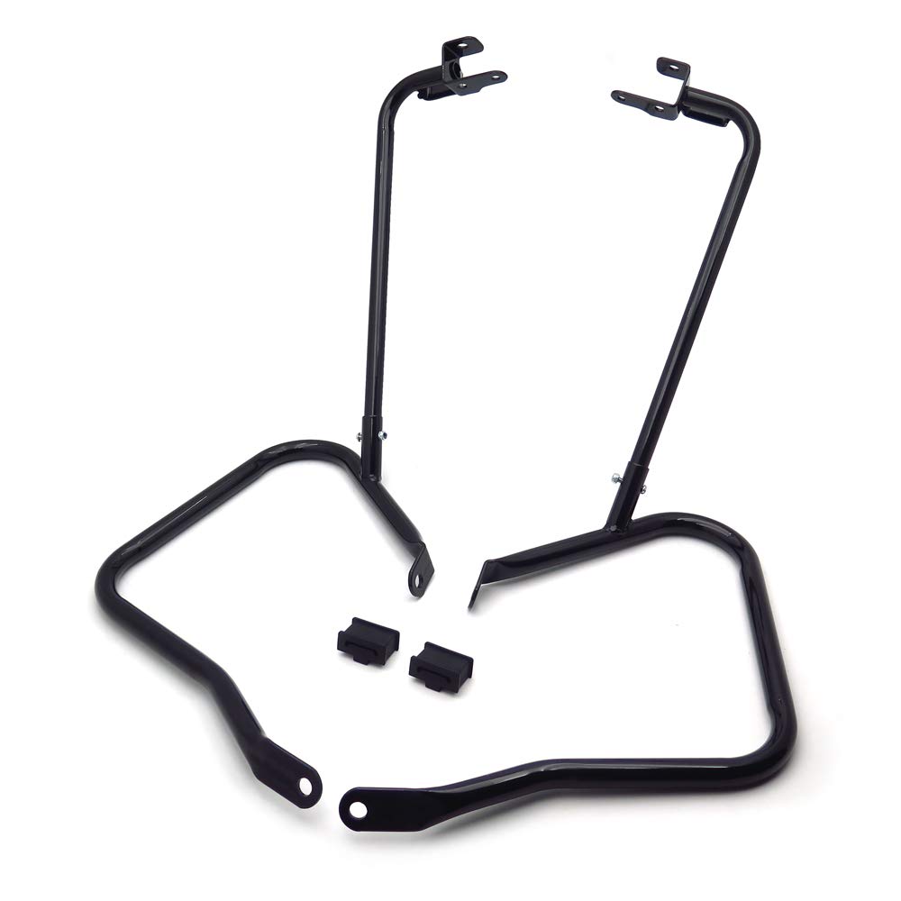 HTTMT- US-TGHD-SG04-BK2- US Front Saddlebag Bracket Guard Crash Bar Compatible With Harley Touring Road Glide FLH 14+