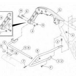 HTTMT- US-TGHD-SG04-BK2- US Front Saddlebag Bracket Guard Crash Bar Compatible With Harley Touring Road Glide FLH 14+