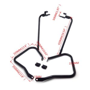 HTTMT- US-TGHD-SG04-BK2- US Front Saddlebag Bracket Guard Crash Bar Compatible With Harley Touring Road Glide FLH 14+