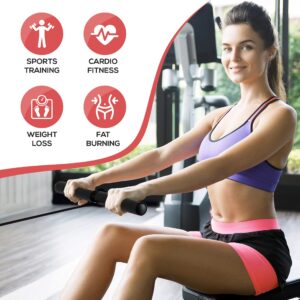 SereneLife Air & Magnetic Rowing Machine - Measures Time, Distance, Stride, Calories - For Gym or Home Cardio Workout