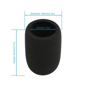 SUNMON Windscreen Foam Cover, Windscreen Pop Filter for Audio-technica AT2020 Condenser Studio Microphone,Compatible with AT-2035 AT-2050 ATR2500 ATR2500X AT-4040 Microphones,(Black)