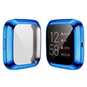 [6-Pack] Screen Protector Case Compatible with Fitbit Versa 2 Smartwatch, All-Around TPU Plated Protective Cover Scratch Resistant Bumper Shell Accessories (6 Colors, Versa 2)