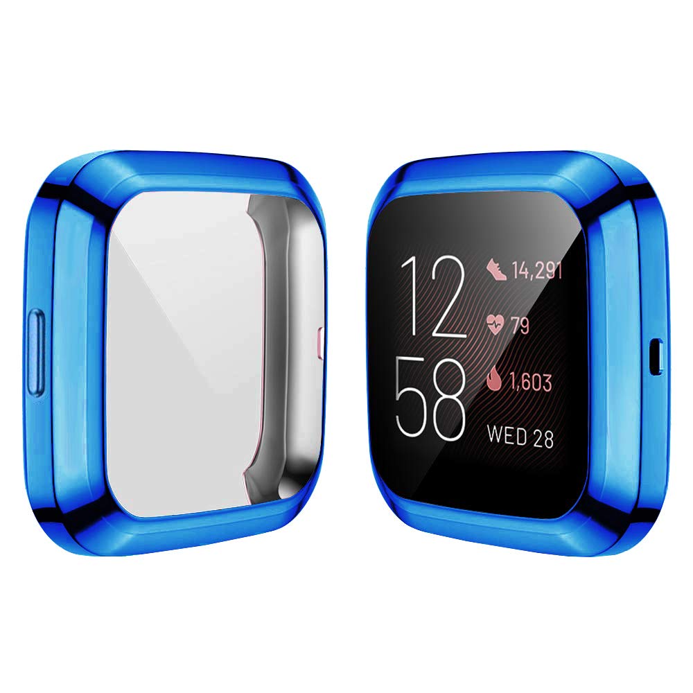 [6-Pack] Screen Protector Case Compatible with Fitbit Versa 2 Smartwatch, All-Around TPU Plated Protective Cover Scratch Resistant Bumper Shell Accessories (6 Colors, Versa 2)