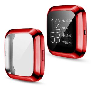 [6-Pack] Screen Protector Case Compatible with Fitbit Versa 2 Smartwatch, All-Around TPU Plated Protective Cover Scratch Resistant Bumper Shell Accessories (6 Colors, Versa 2)