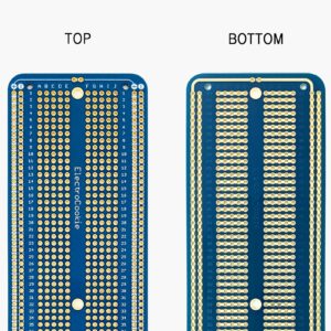 ElectroCookie Solderable Breadboard Large PCB Board for Electronics Projects Compatible for DIY Arduino Soldering Projects, Gold-Plated (3 Pack, Blue)