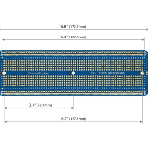 ElectroCookie Solderable Breadboard Large PCB Board for Electronics Projects Compatible for DIY Arduino Soldering Projects, Gold-Plated (3 Pack, Blue)