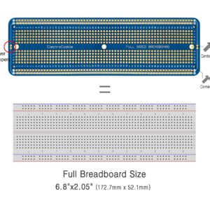 ElectroCookie Solderable Breadboard Large PCB Board for Electronics Projects Compatible for DIY Arduino Soldering Projects, Gold-Plated (3 Pack, Blue)