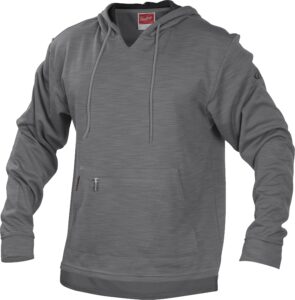 rawlings adult brushed performance fleece hoodie series, grey, small