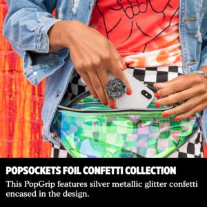 ​​​​PopSockets: Phone Grip with Expanding Kickstand, Pop Socket for Phone - Silver Foil Confetti