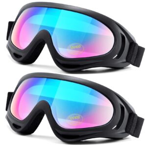 loeo 2-pack snow ski goggles, snowboard goggles for kids, teens, youth, adults