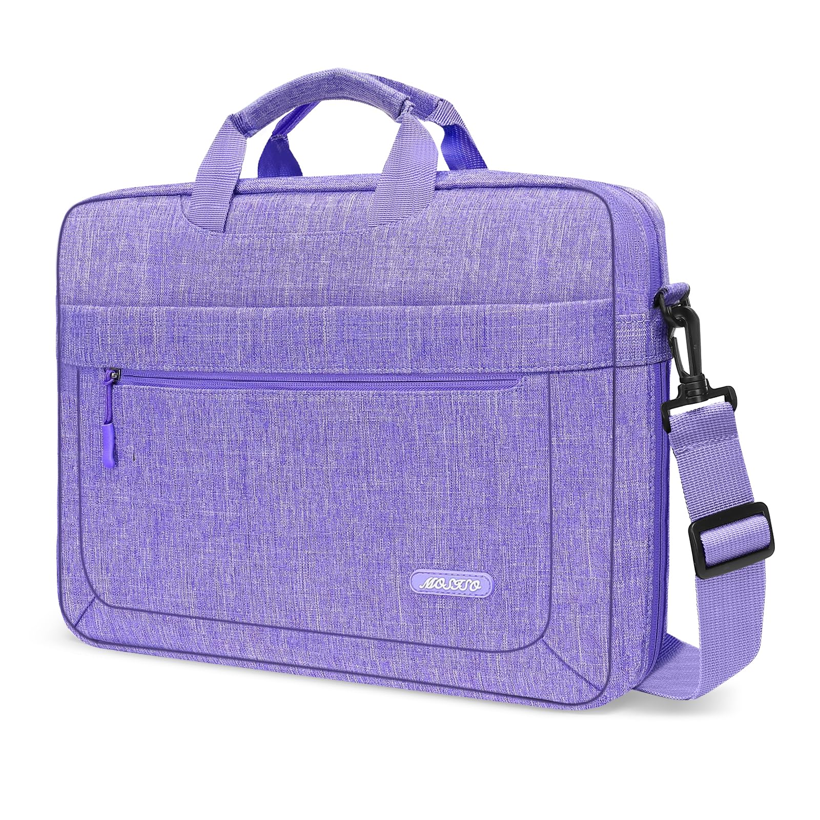 MOSISO Laptop Shoulder Messenger Bag Compatible with MacBook Air/Pro,13-13.3 inch Notebook,Compatible with MacBook Pro 14 inch M3 M2 M1 Pro Max 2023-2021 with Adjustable Depth at Bottom, Purple