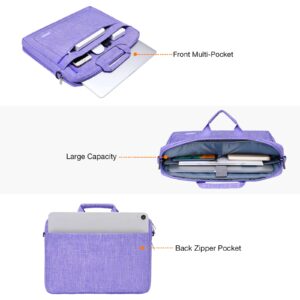 MOSISO Laptop Shoulder Messenger Bag Compatible with MacBook Air/Pro,13-13.3 inch Notebook,Compatible with MacBook Pro 14 inch M3 M2 M1 Pro Max 2023-2021 with Adjustable Depth at Bottom, Purple