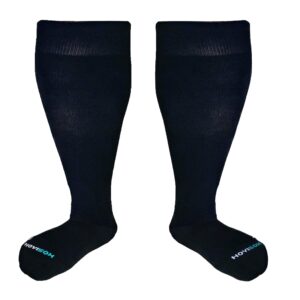 HOYISOX Big and Tall Compression Socks 20-30 mmHg, Comfortable Knee High Socks for Men and Women (as1, alpha, 4x_l, regular, regular, Black)