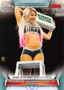 2019 topps wwe women's division #77 alexa bliss becomes ms. money in the bank wrestling trading card