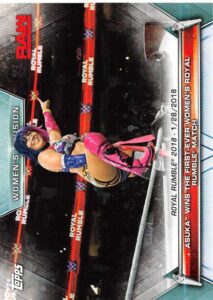 2019 topps wwe women's division #63 asuka wins royal rumble wrestling trading card