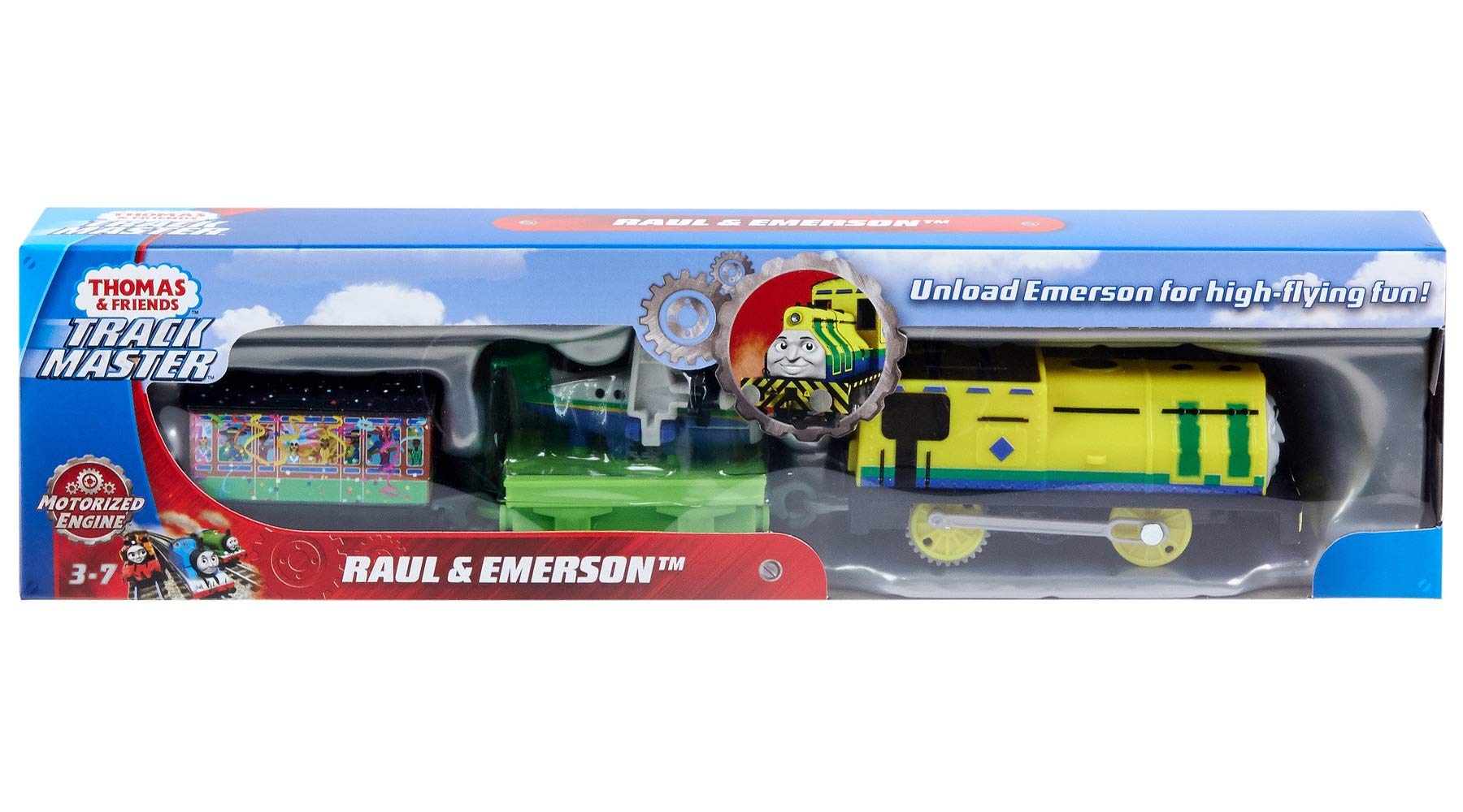 Thomas & Friends TrackMaster Raul & Emerson, motorized train with removable toy plane for toddlers and preschoolers ages 3 years & older