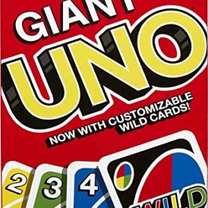 Mattel Games ​Giant UNO Card Game for Kids, Adults & Family Night, Oversized Cards & Customizable Wild Cards for 2-10 Players