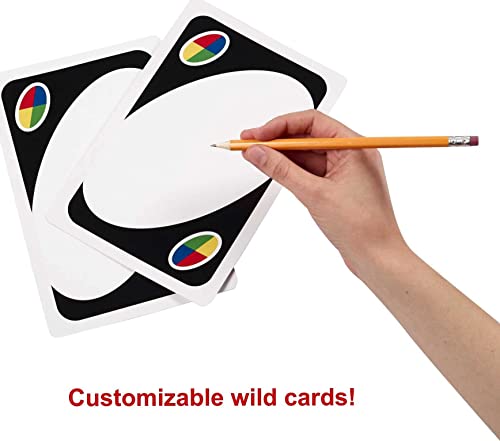 Mattel Games ​Giant UNO Card Game for Kids, Adults & Family Night, Oversized Cards & Customizable Wild Cards for 2-10 Players