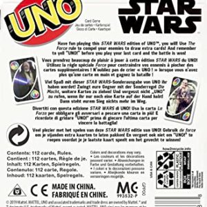 Mattel Games UNO Star Wars Card Game for Kids & Family with Themed Deck & Special Rule, 2-10 Players