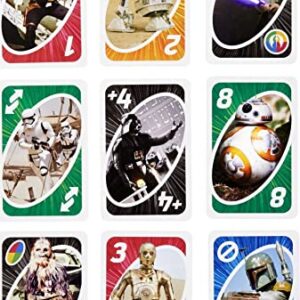 Mattel Games UNO Star Wars Card Game for Kids & Family with Themed Deck & Special Rule, 2-10 Players