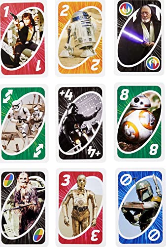 Mattel Games UNO Star Wars Card Game for Kids & Family with Themed Deck & Special Rule, 2-10 Players