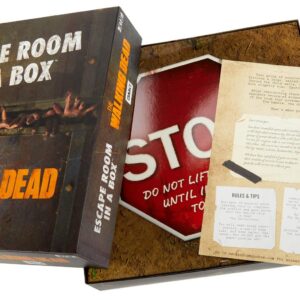 Mattel Games Escape Room in a Box:The Walking Dead Board Game, Party Game for 4 to 8 Players with Clues & Puzzles Inspired by AMC TV Series, Gift for Teens & Adults Ages 13 Years Old & Up