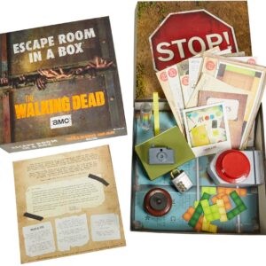 Mattel Games Escape Room in a Box:The Walking Dead Board Game, Party Game for 4 to 8 Players with Clues & Puzzles Inspired by AMC TV Series, Gift for Teens & Adults Ages 13 Years Old & Up