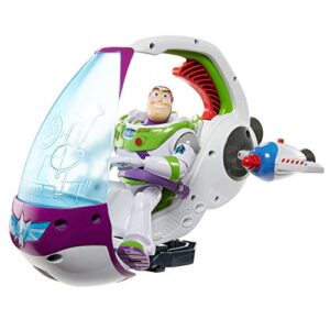 Toy Story 4 Galaxy Explorer Spacecraft & Buzz Lightyear Figure, Transforming Toy Vehicle with Missile Launcher, Booster Arm & Extraction Claw, Kids Gift for Ages 4 Years Old & Up