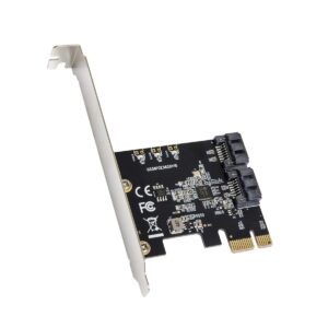 i/o crest 2 port sata iii pci-e 3.0 x1 controller card (jmicro chipset), add two sata 3.0 devices to any pcie slot