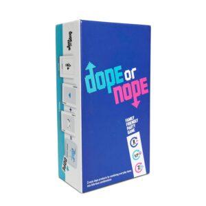 wilder games dope or nope - family friendly party game - create dope products by combining everyday items into hilarious combinations , blue