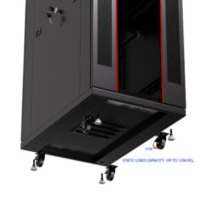 Server Rack - Locking Cabinet - Network Rack Cabinet Enclosure - 42U - Rack Mount - 32 Inch Deep - Server Cabinet - on Wheels - Shelf - Cooling Fan - Thermostat - Sysracks - SRF