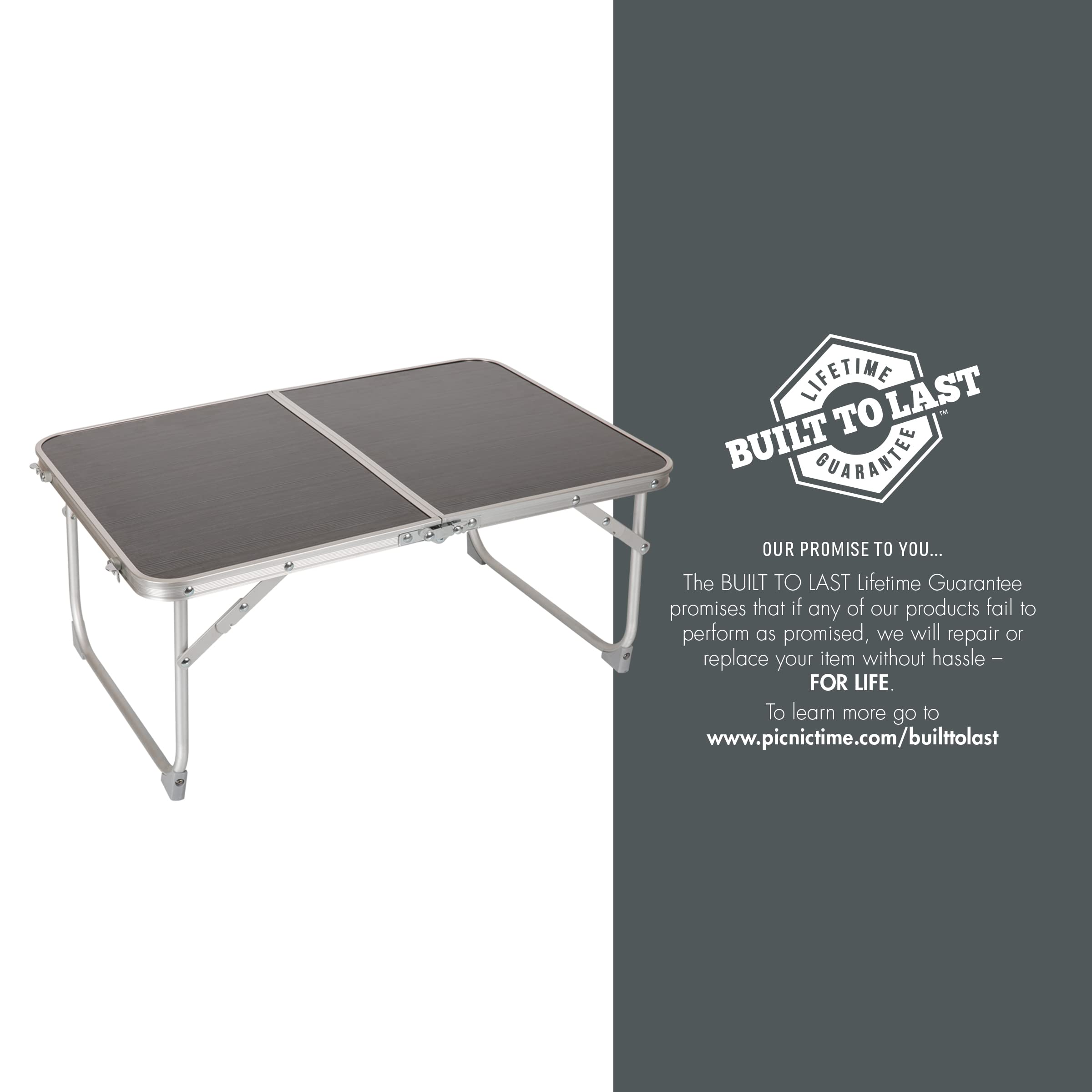 Concert Table Mini Portable Table, (Charcoal Wood Grain)