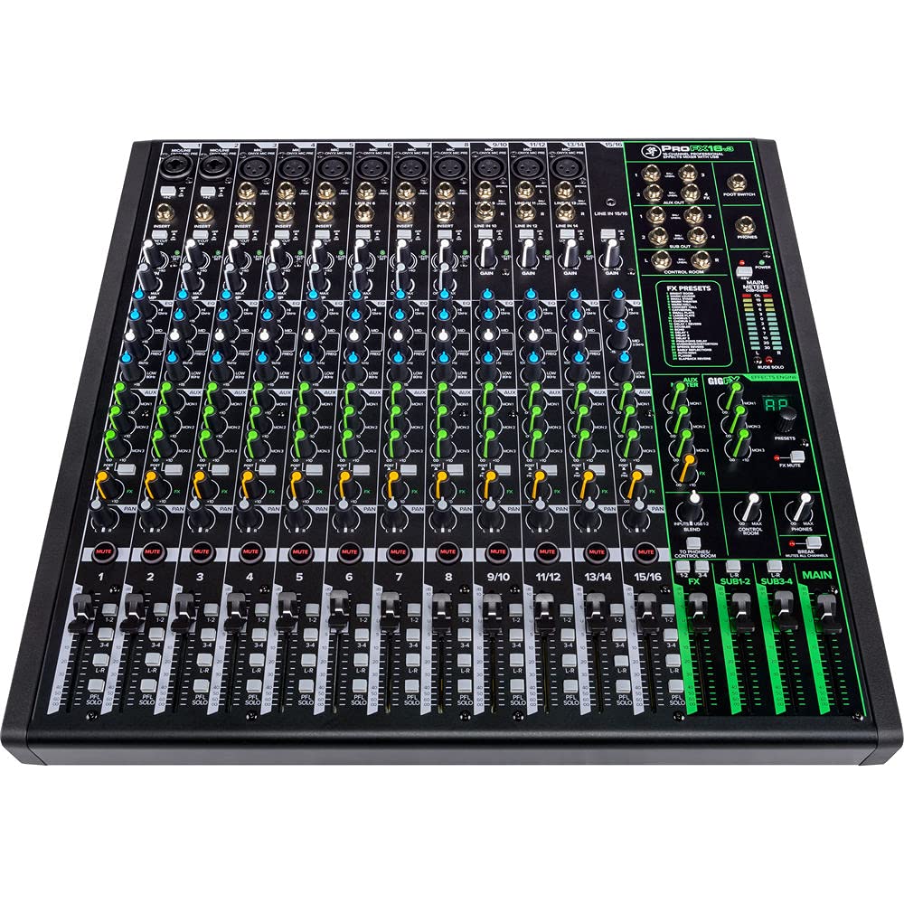 Mackie ProFX16v3 16-Channel Sound Reinforcement Mixer with Built-In FX, Gator Cases G-MIXERBAG-2118 Mixer Bag & Stereo Cable 10' Bundle