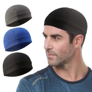 3 pack cooling skull cap helmet liner sweat wicking cycling running hat for men women