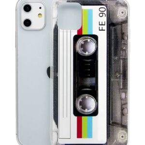 FAteam Matte Finish Heavy Duty Soft Back Cover with TPU Soft Bumper Cassette Tape Case Compatible with iPhone 11-6.1 inch