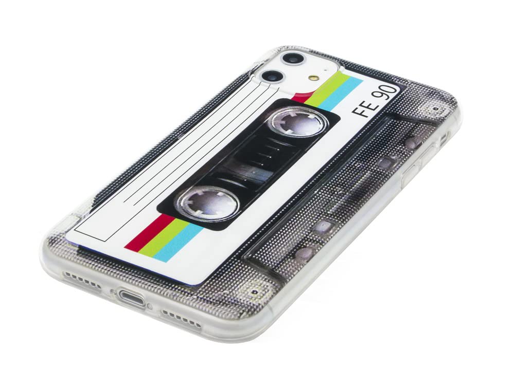 FAteam Matte Finish Heavy Duty Soft Back Cover with TPU Soft Bumper Cassette Tape Case Compatible with iPhone 11-6.1 inch