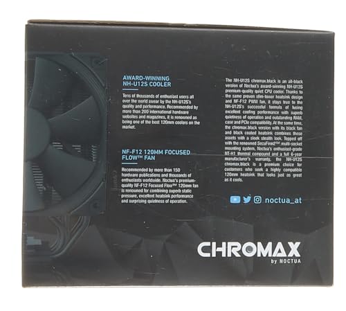 Noctua NH-U12S chromax.Black, 120mm Single-Tower CPU Cooler (Black)