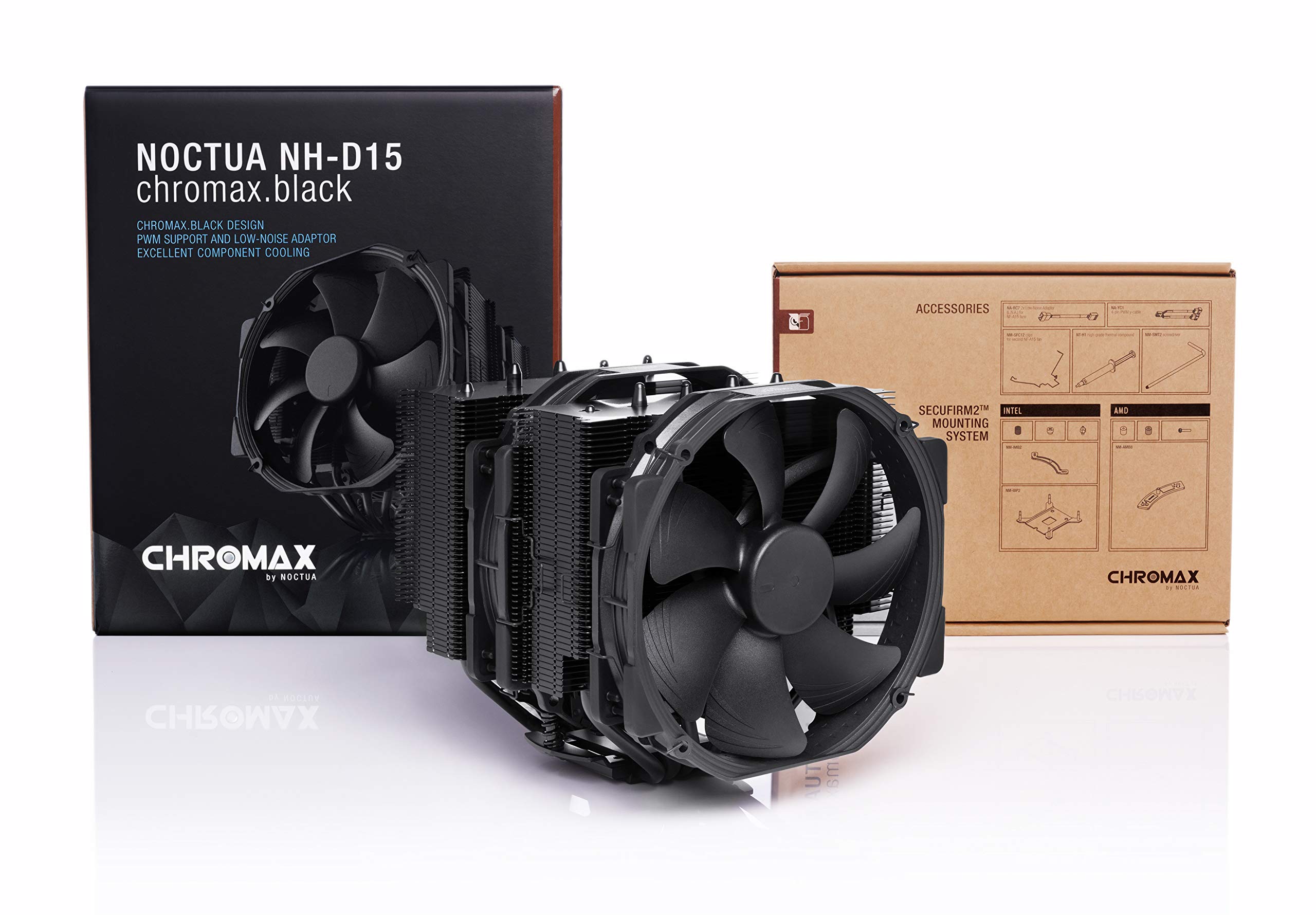 Noctua NH-D15 chromax.Black, Dual-Tower CPU Cooler (140mm, Black)