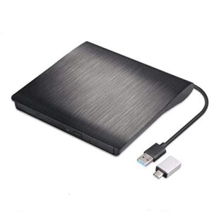 External CD/DVD Drive, USB 3.0 Type-C Lightscribe External CD/DVD Burner, Ultra-Slim Portable Optical Disk Drive, CD DVD +/-RW ROM Reader Writer for PC Laptop Desktop MacBook Mac Windows 7/8/10 Linux