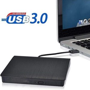 External CD/DVD Drive, USB 3.0 Type-C Lightscribe External CD/DVD Burner, Ultra-Slim Portable Optical Disk Drive, CD DVD +/-RW ROM Reader Writer for PC Laptop Desktop MacBook Mac Windows 7/8/10 Linux