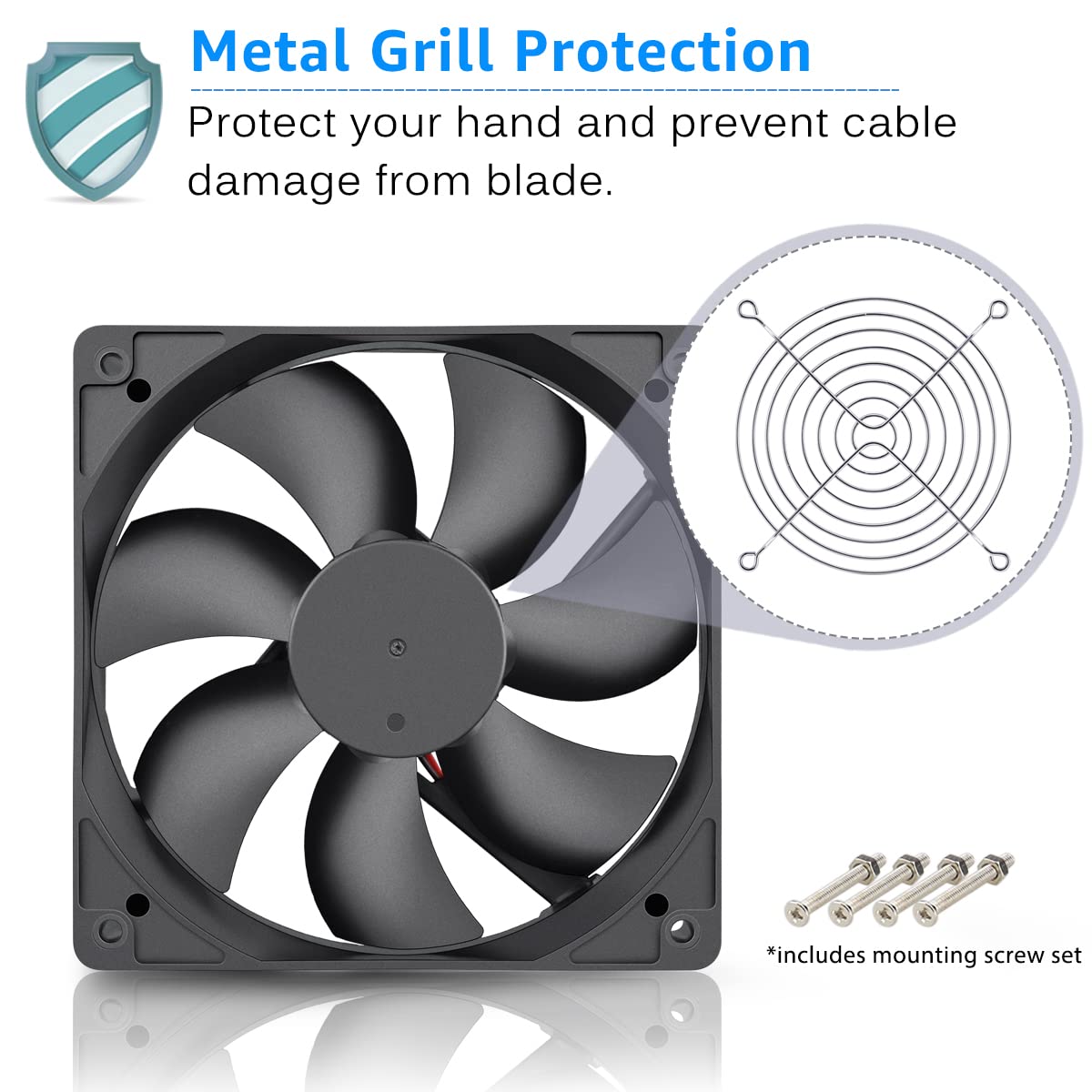 GDSTIME 5Volt 120mm Fan, 1500RPM 120mm x 25mm DC Brushless Cooling Fan