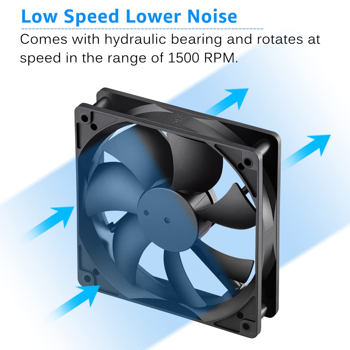 GDSTIME 5Volt 120mm Fan, 1500RPM 120mm x 25mm DC Brushless Cooling Fan