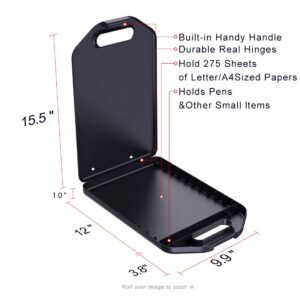 Sunnyclip Storage Clipboard with Handle, Plastic Compartment Hold 200 Letter Sized Paper,Heavy Duty Sturdier Smooth Writing Portable Paperwork Office Classorm Supply for Coache, Contractor