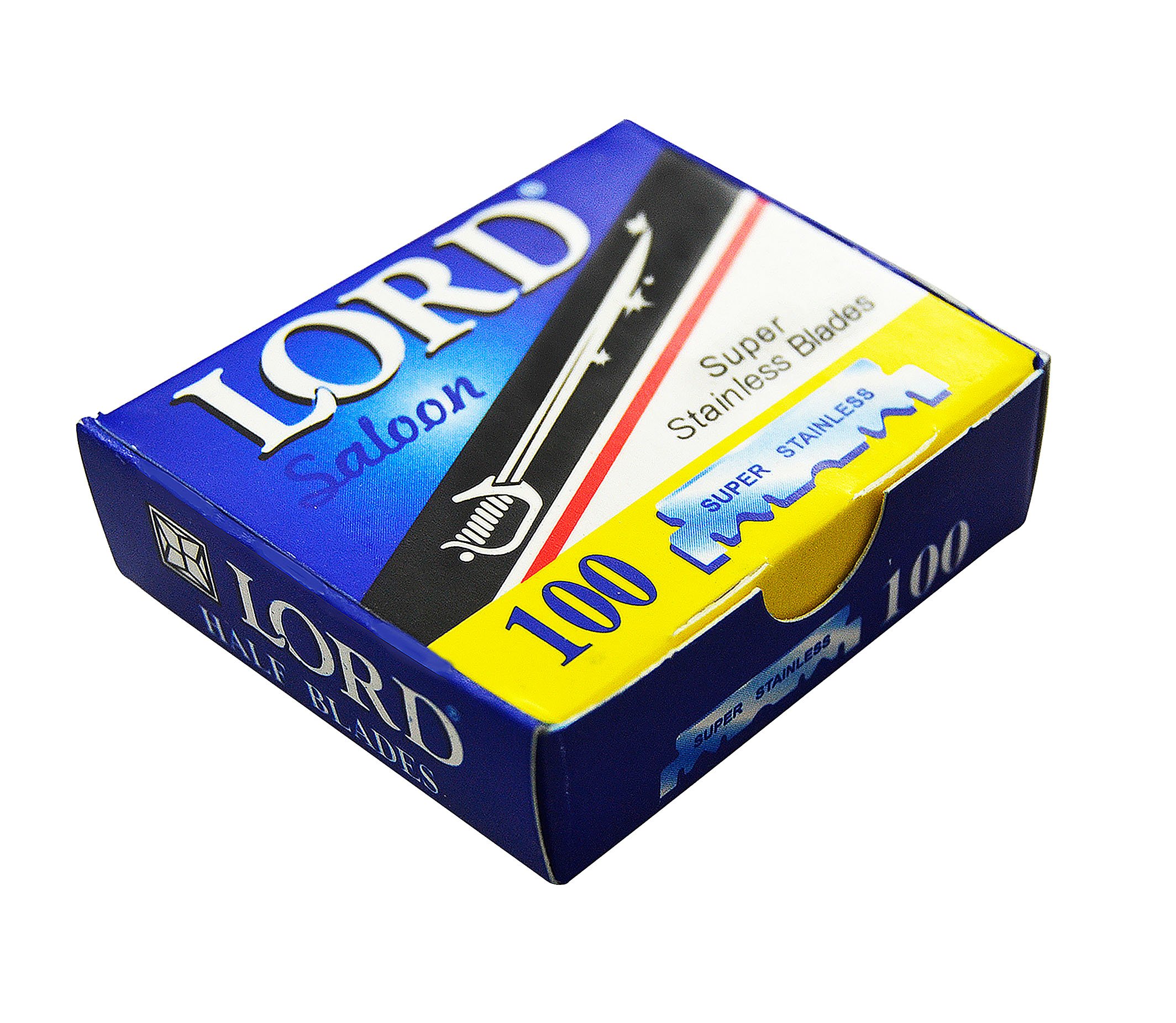 100 LORD Super Stainless Single Edge Razor Blades for Professional Barber Straight Razor - 200+ Shaves