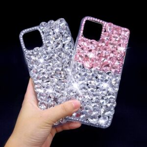 Bonitec for iPhone 11 Pro Max Case 3D Glitter Sparkle Bling Case for Women Luxury Shiny Crystal Rhinestone Diamond Bumper Clear Gems Protective Case Cover