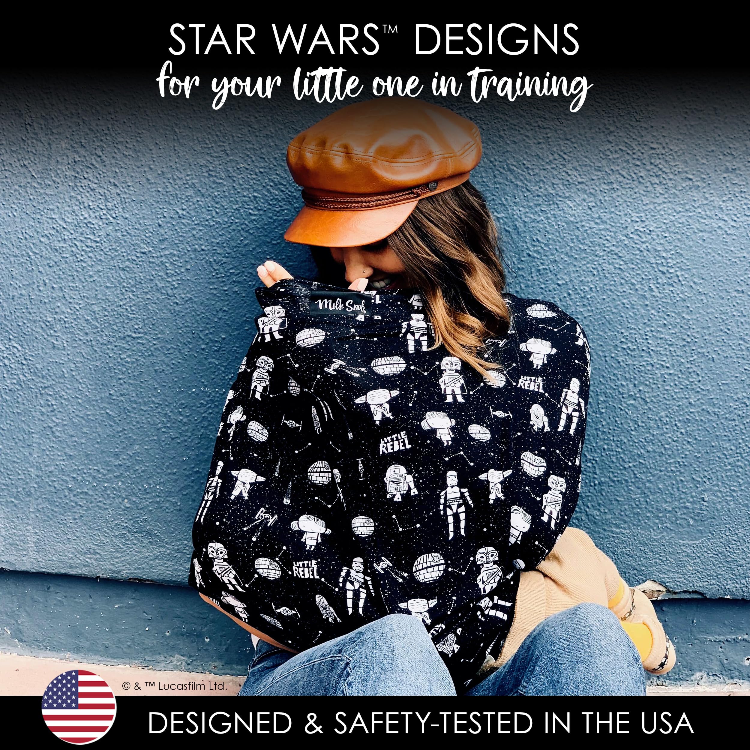 Milk Snob Original Star Wars 5-in-1 Cover, Little Rebel, Added Privacy for Breastfeeding, Baby Car Seat, Carrier, Stroller, High Chair, Shopping Cart, Lounger Canopy - Newborn Essentials, Nursing Top