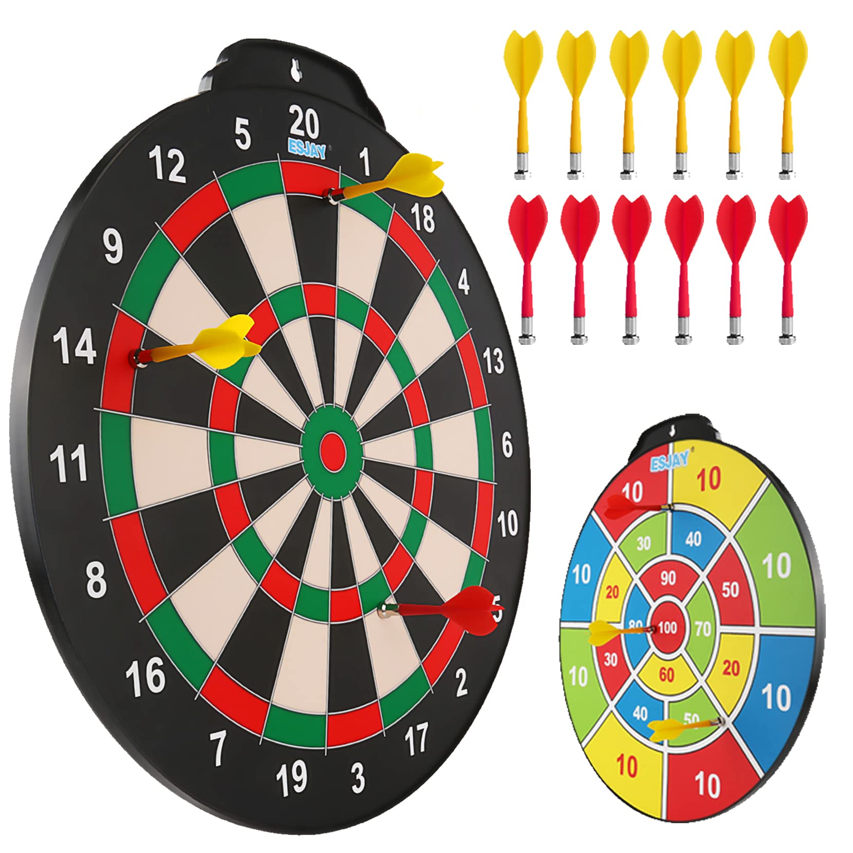 18 inch Magnetic Dart Board Set for Kids, Indoor Outdoor Game Dart Game with 12 Darts, Dartboard Toys Gifts for 6 7 8 9 10 11 12 Year Old Boys